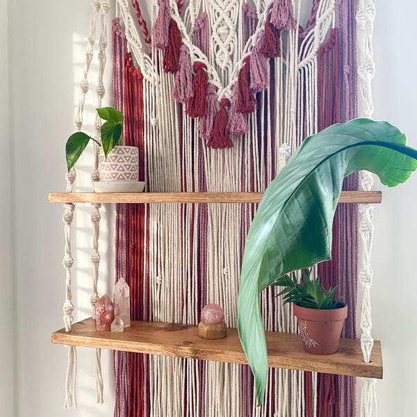 Macrame Bookshelf - Etsy