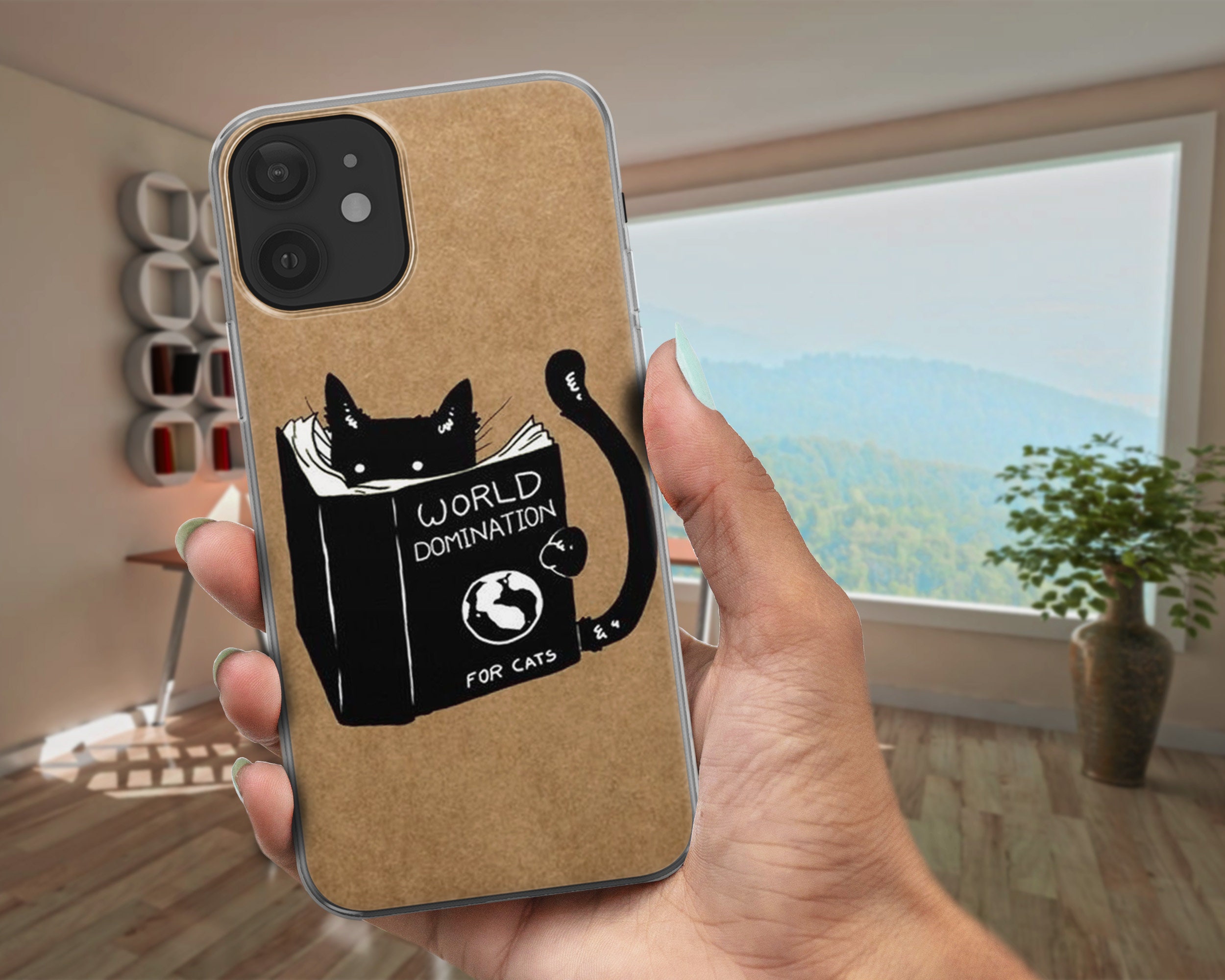 Kawaii Aesthetic Cute Black Cat Phone Case for iPhone 15 Plus - Etsy