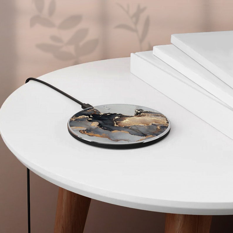 Marble Wireless Charger Aesthetic Wave Charging Station for iPhone 14 ...