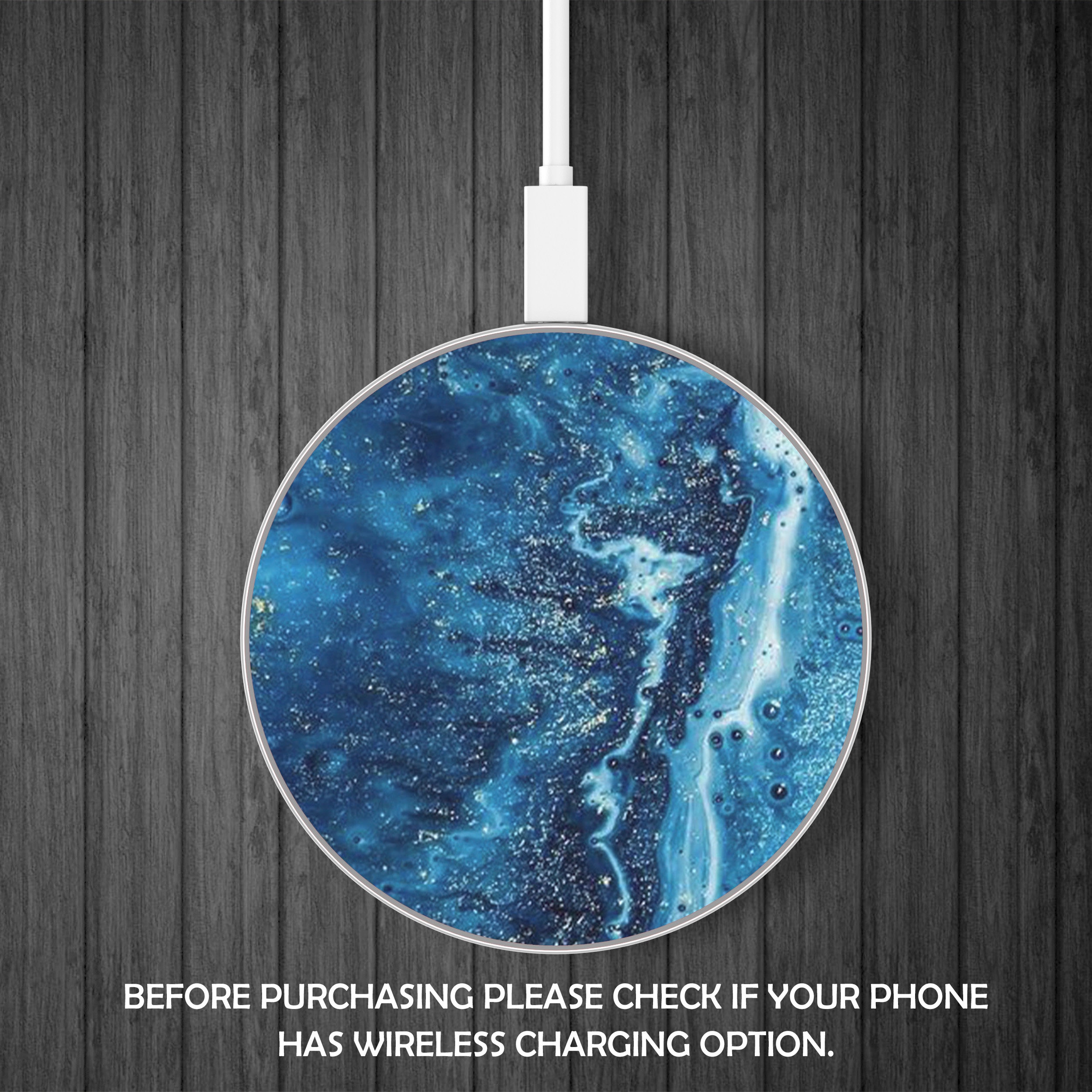 Marble Wireless Charger Aesthetic Wave Charging Station for iPhone 14 ...
