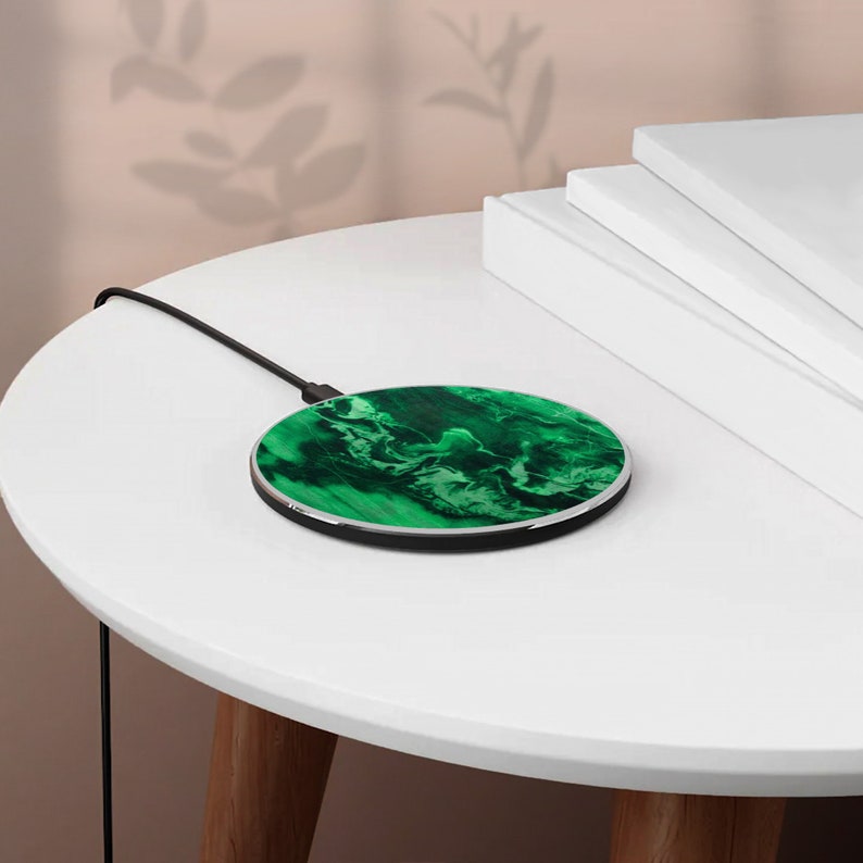 Marble Wireless Charger Aesthetic Wave Charging Station for iPhone 14 ...