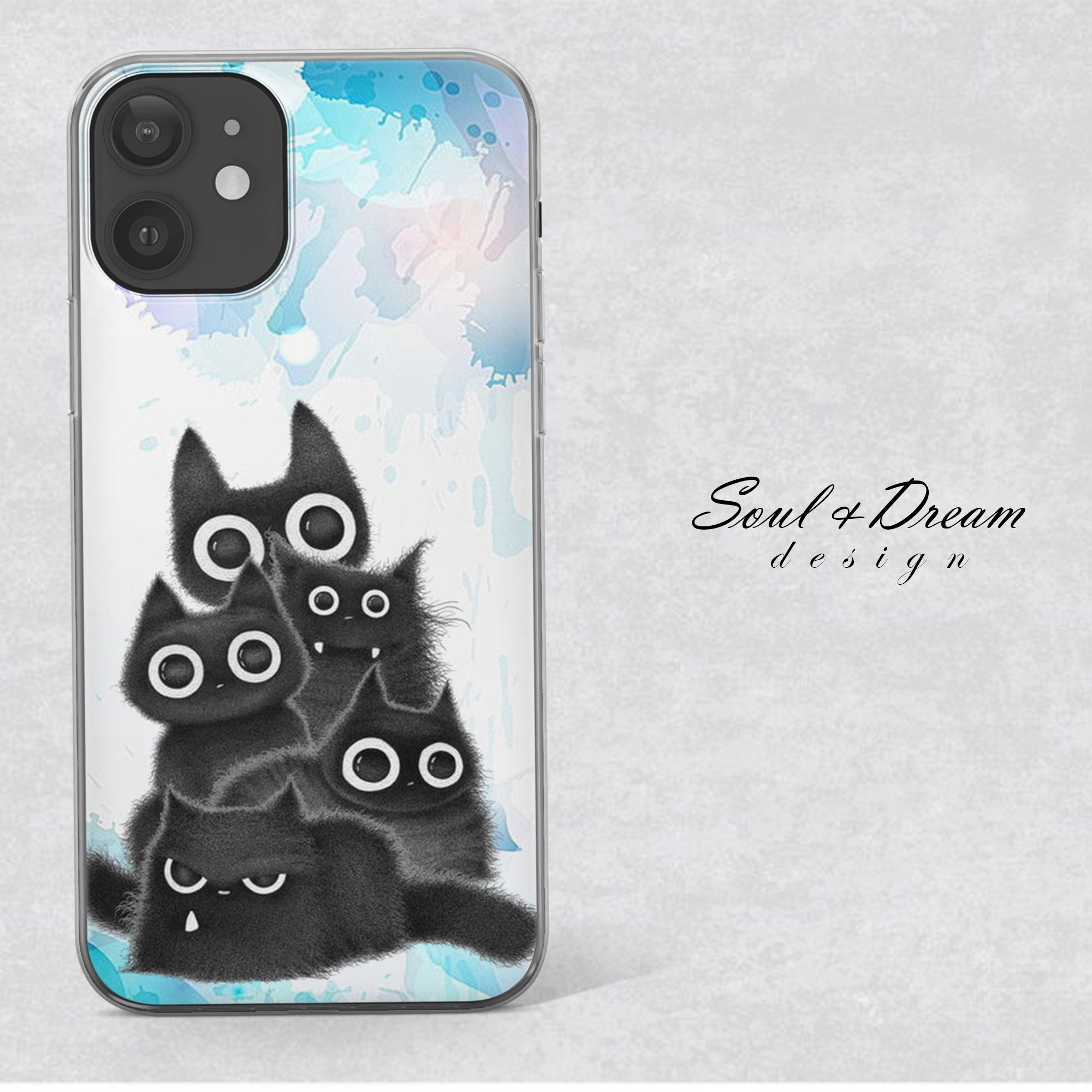 Kawaii Cute Cat Phone Case for iPhone 15 Plus 14 Plus 13 Pro Max 12 Pro ...