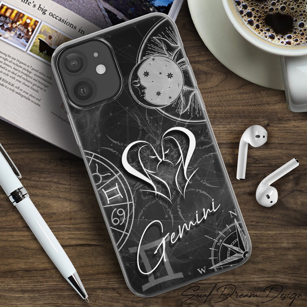 Gemini Zodiac Phone Case Astrology Twins iPhone Case for iPhone 14 13 12 11 8 Xr mini SE Pro ...