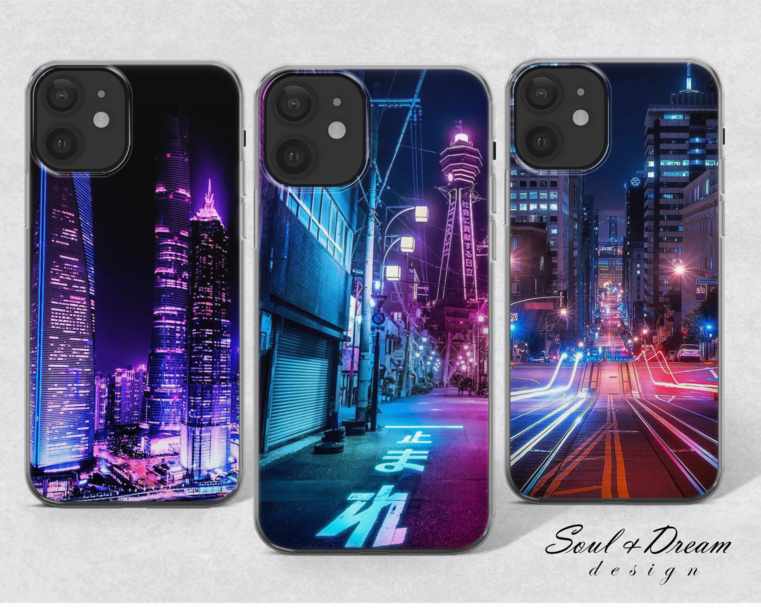 Cyberpunk Phone Case City iPhone Case for iPhone 15 Plus 14 Pro 13 12 ...