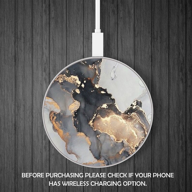 Marble Wireless Charger Aesthetic Wave Charging Station for iPhone 14 ...