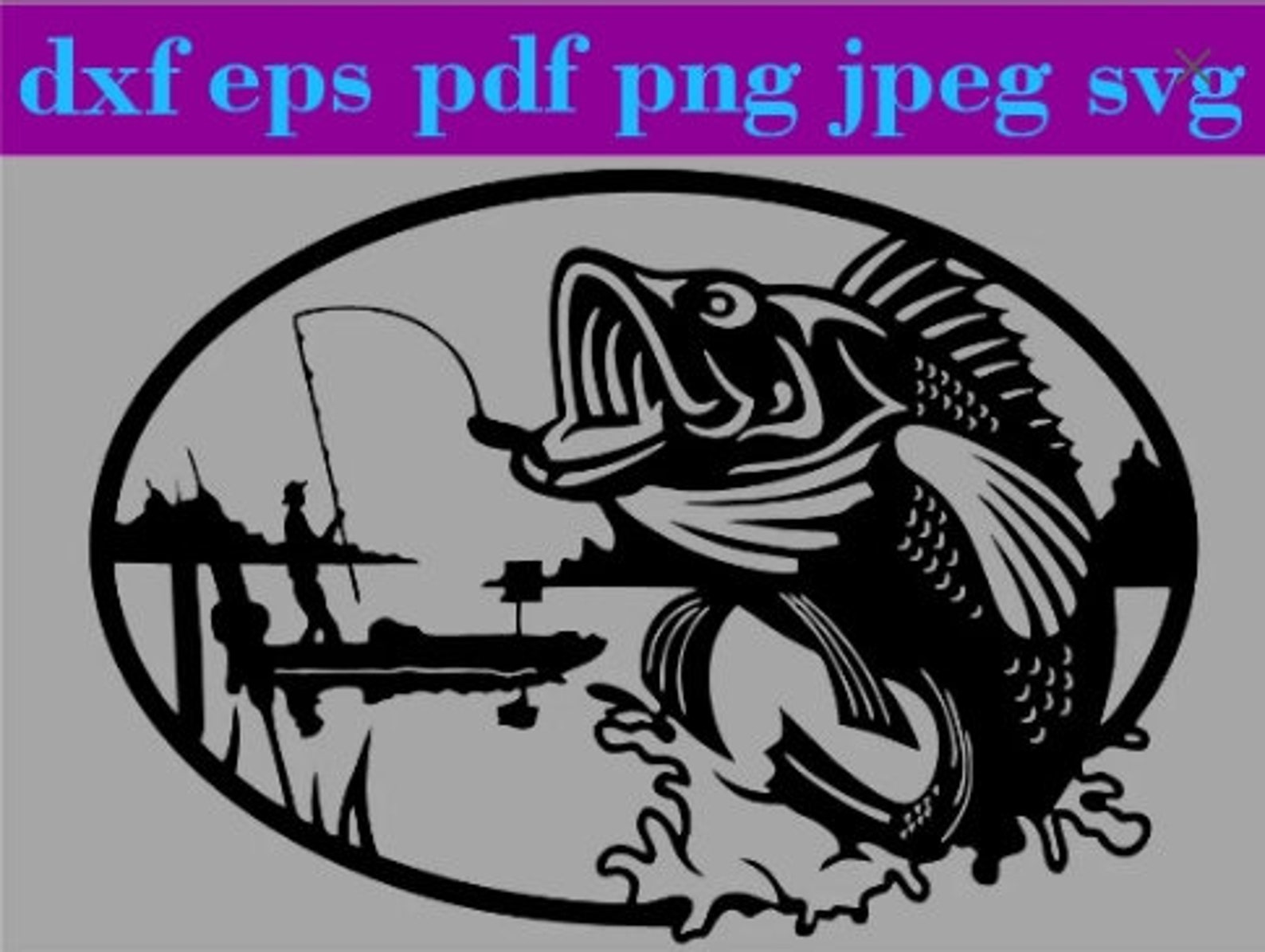 Fishing SVG, Mural Svg, Fishing Cut File, Mural Fishing Svg Fisherman ...