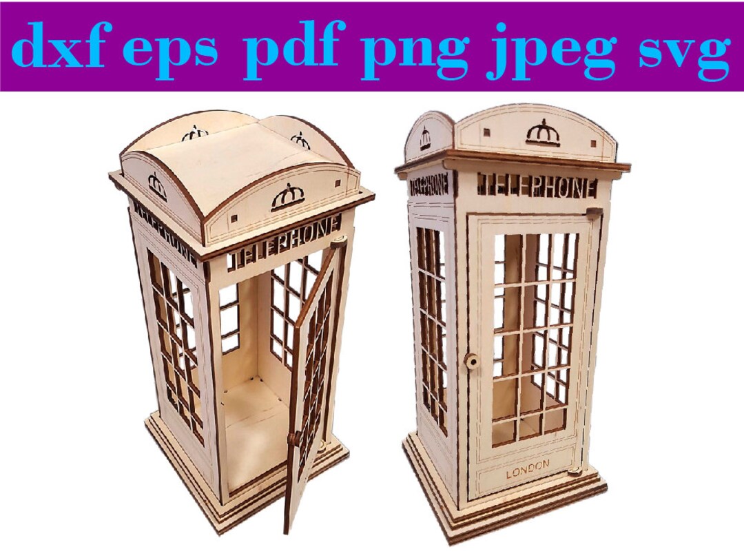 London Telephone Booth 3d Model British Telephone Booth Phone Box Laser ...