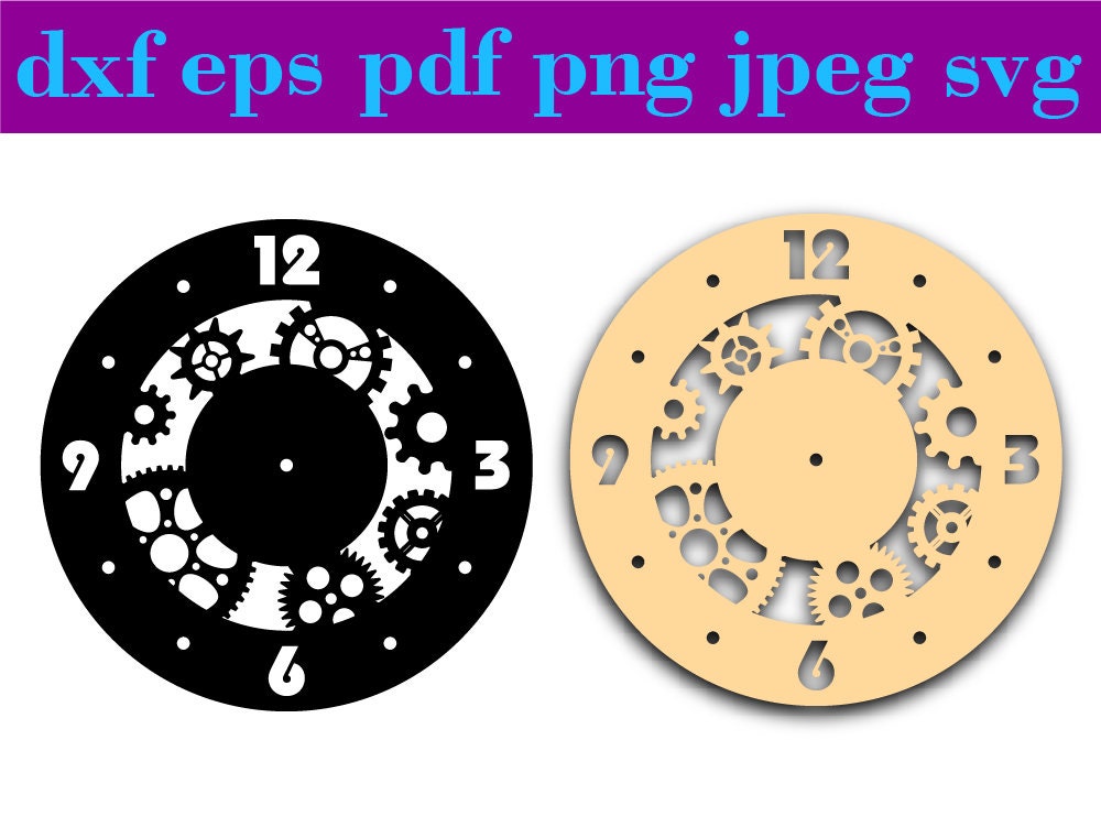 Steampunk CLOCK Svg, CLOCK Dxf, Steampunk Svg, Decor Svg, SVG for ...