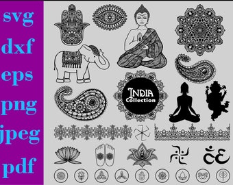 Buy India Vectors Symbols, Indian Sign, India Map Svg, Indian Bundle ...
