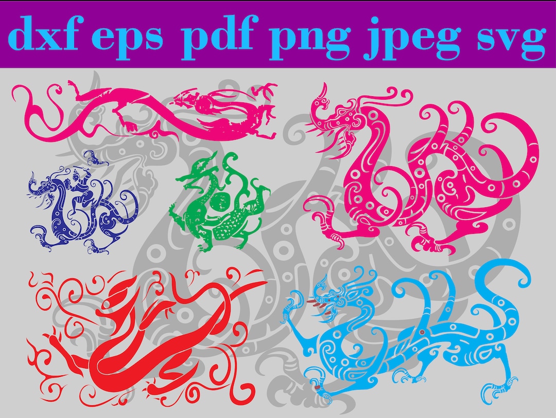 Chinese Dragon SVG, Dragon Clipart, Dxf, Png, Pdf, Eps,dragon Digital ...