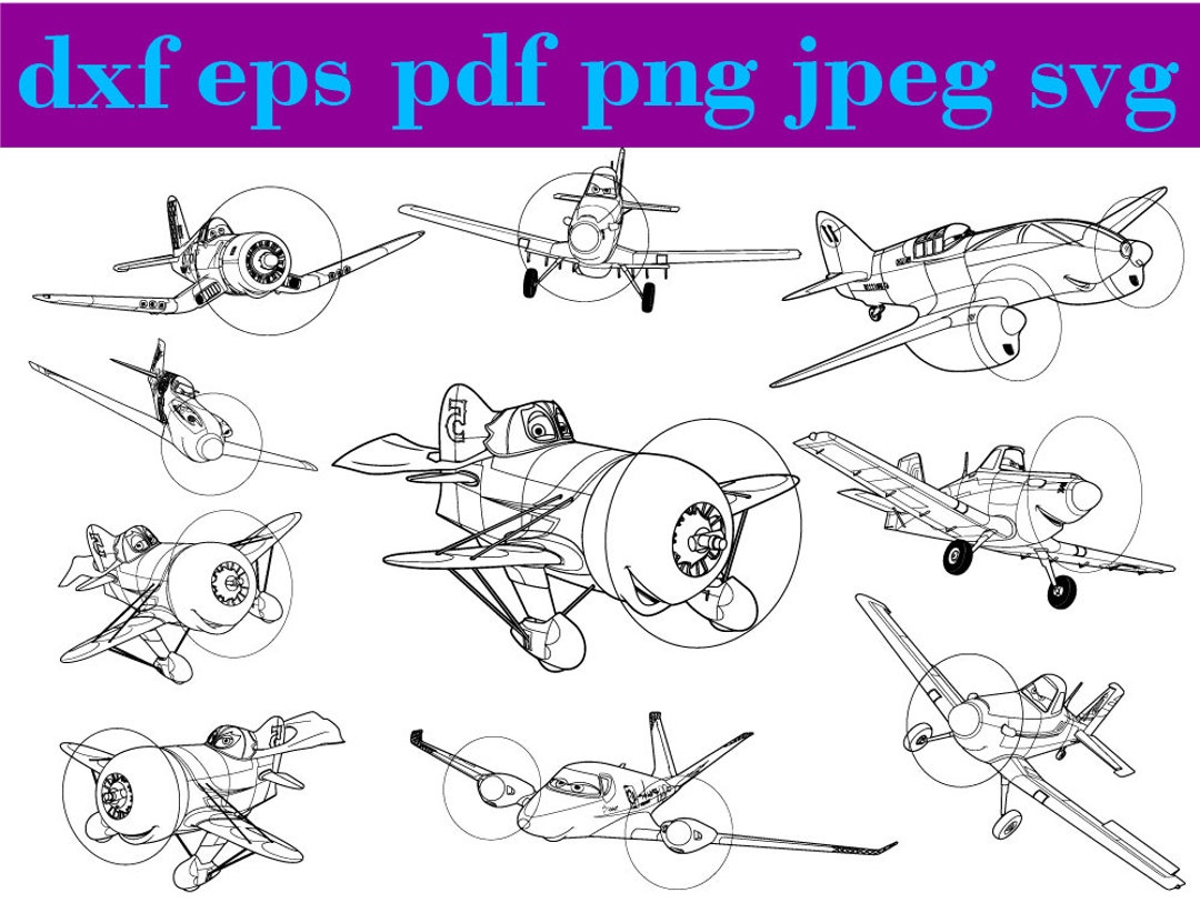 Planes SVG File for Cricut, Planes Bundle, Cartoon SVG Files, Clipart ...