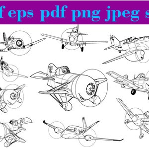 Planes SVG File for Cricut, Planes Bundle, Cartoon SVG Files, Clipart ...