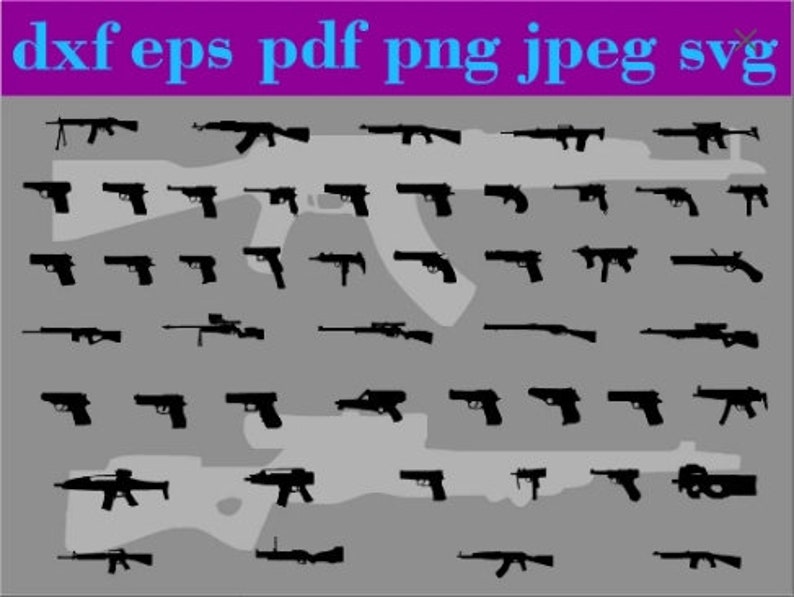 Weapon SVG, Gun Svg, Gun Pack SVG Cut Files ,AK47 SVG, Pistol,digital ...