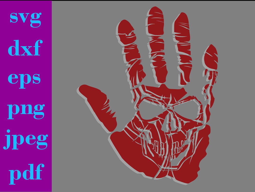 Skull Hand Svg,skull Hand, Blood Skull Hand Design, Skull Hand Towel ...