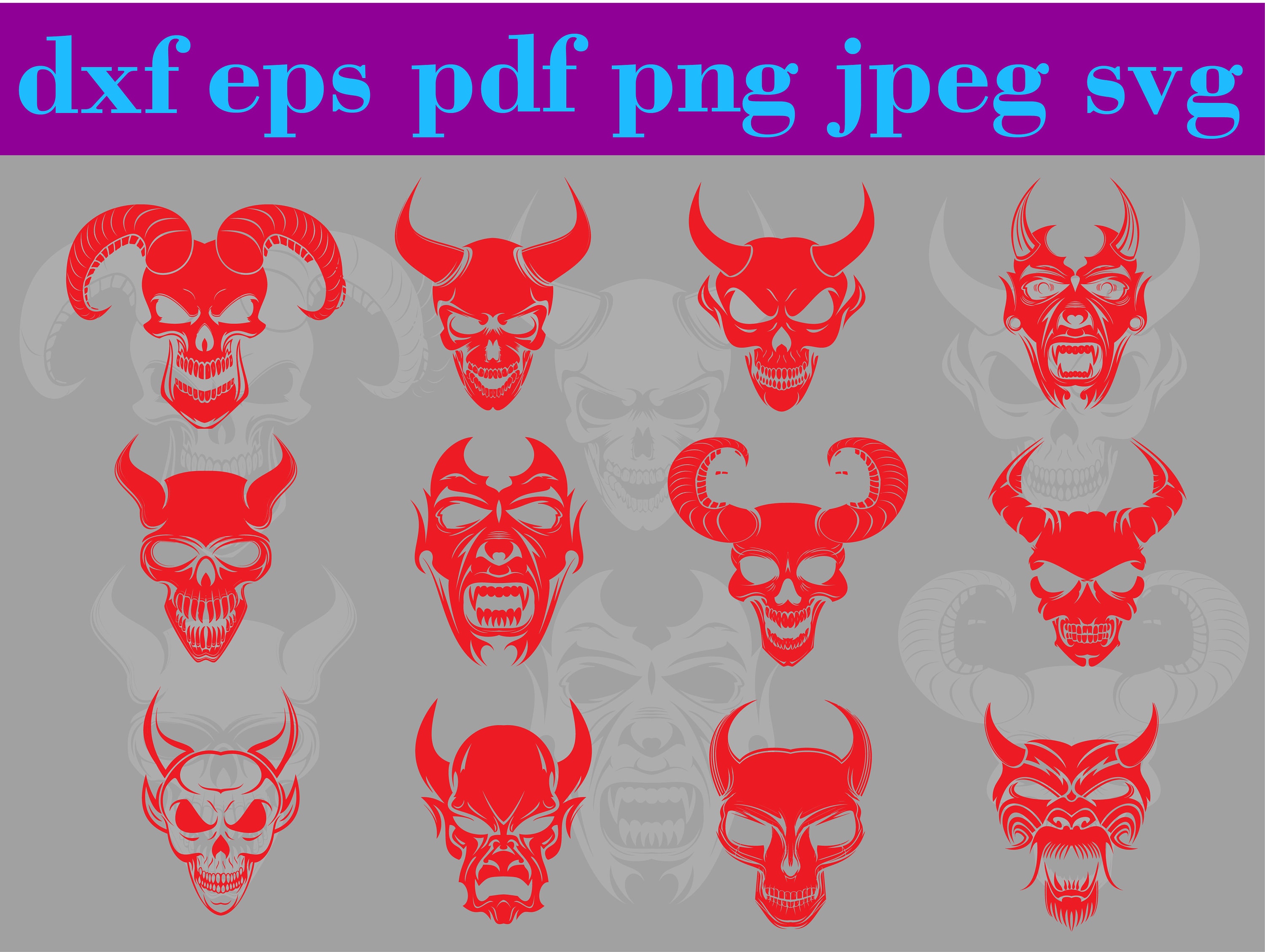 Devil Set Svg Devils Devilvintage Devil Svg Evil Satan - Etsy