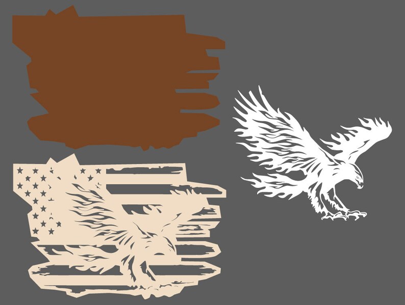 Layered Eagle and American Flag SVG Ideal for Laser Cutting and CRICUT ...