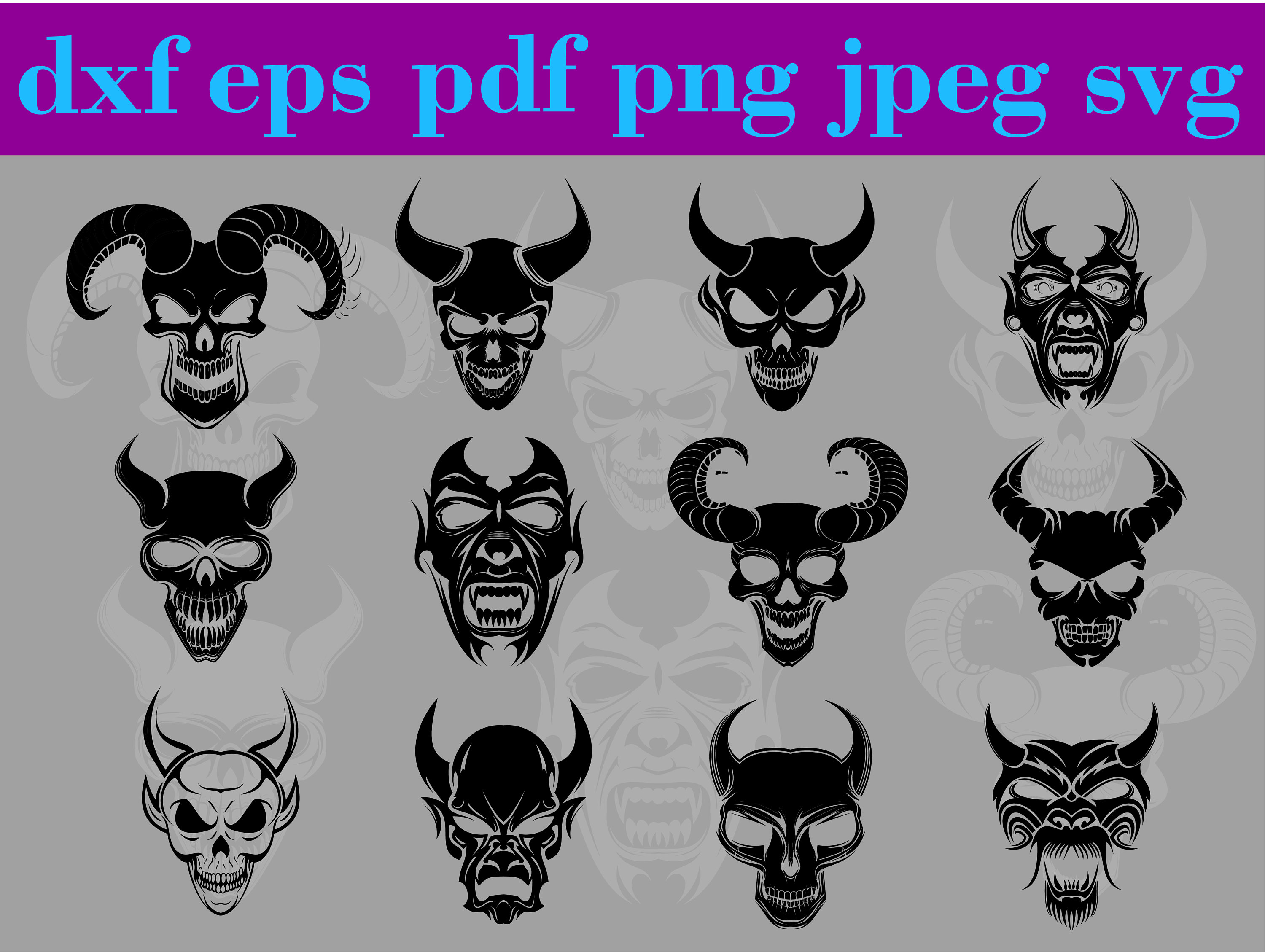 Devil Set Svg Devils Devilvintage Devil Svg Evil Satan - Etsy