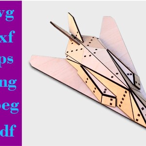 Lockheed F-117 Nighthawk 3d Model Plane Lockheed F-117 Nighthawk Laser Instant Download Cut Dxf ...