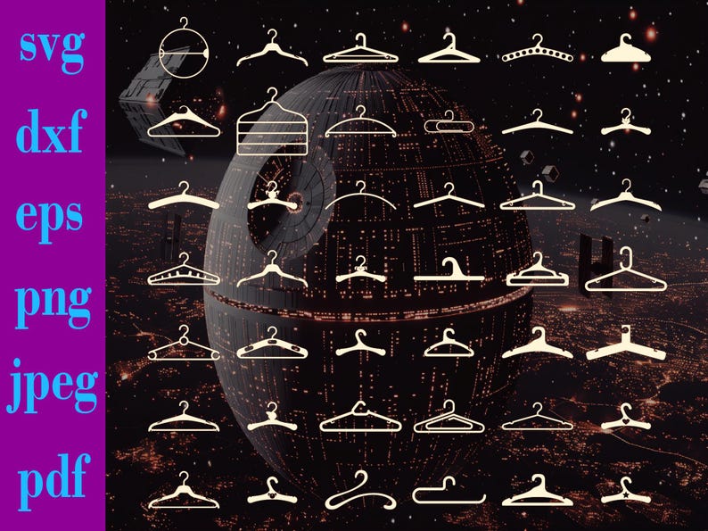 Wooden Clothing Hangers Templates Svg, Hangers SET Svg, Clothing ...