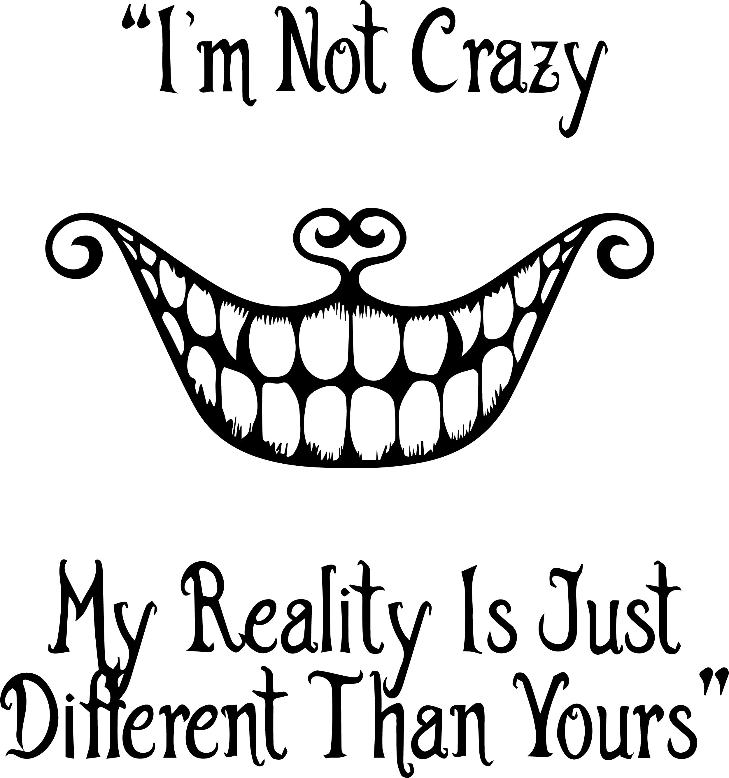 I Am Not Crazy Svg,tshirt,alice Svg. Alice in Wonder Svg,alice and Cat ...