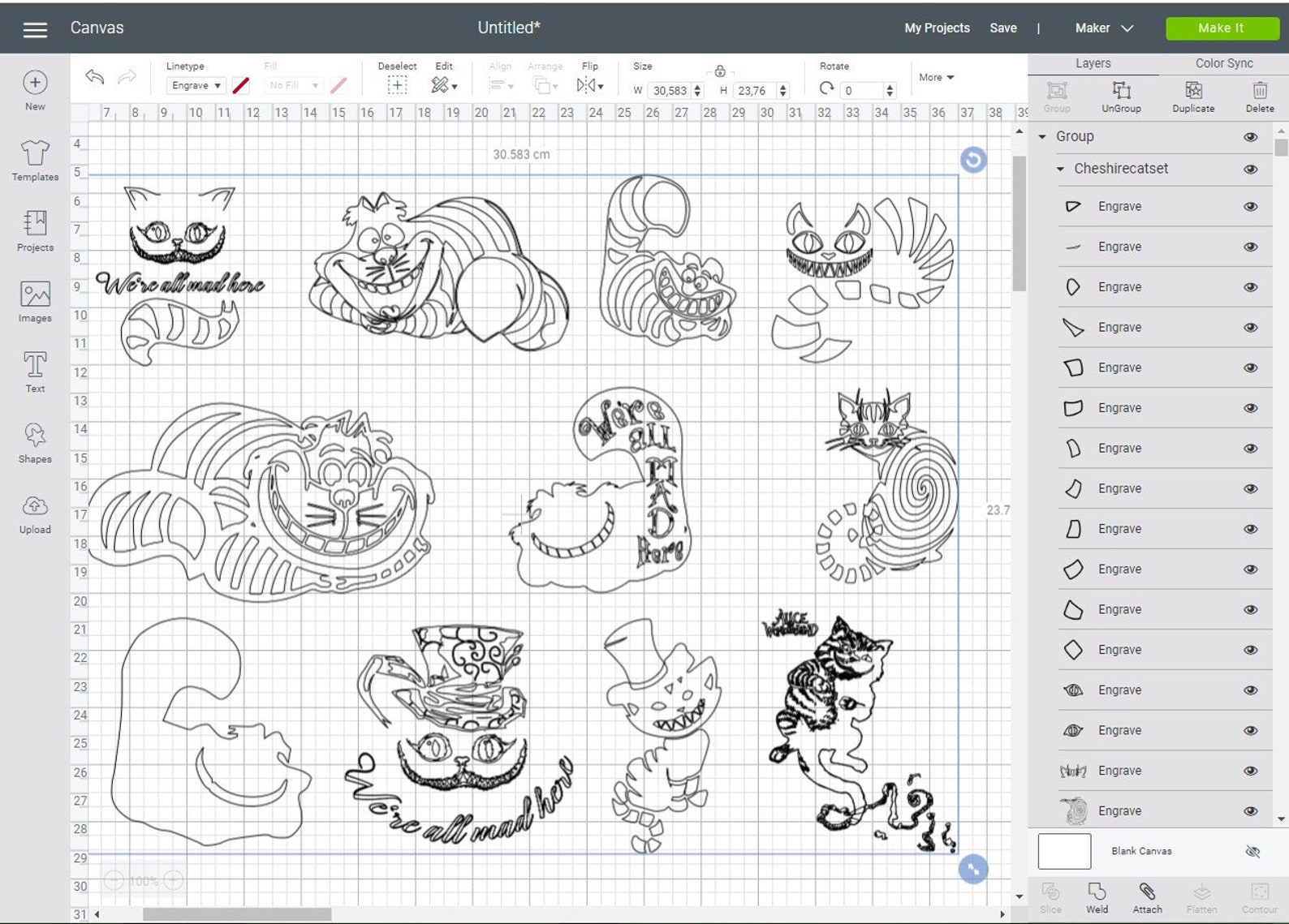 Cat Cheshire Bundle SVG, Cat Smile Svg Clipart, Alice in Wonder Svg ...