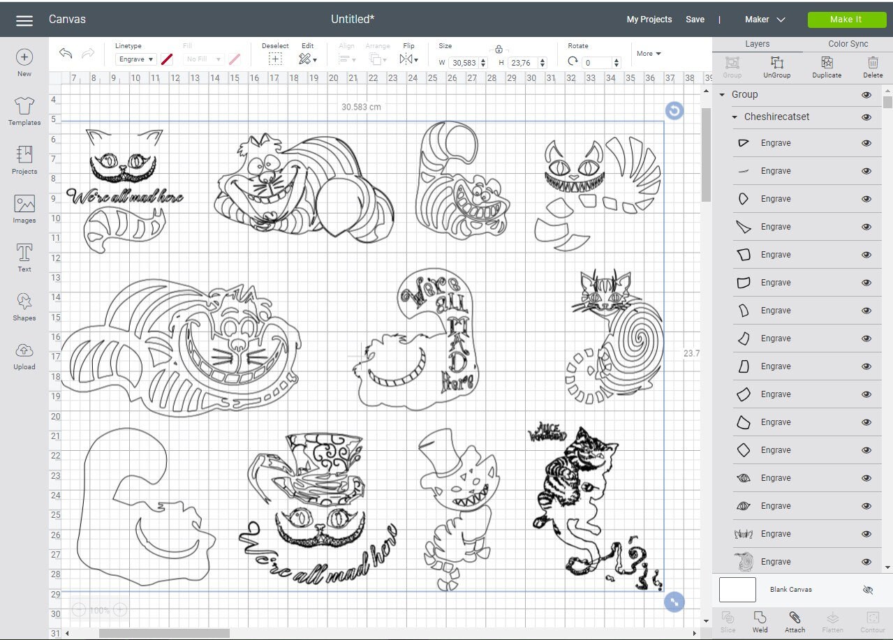 Cat Cheshire Bundle SVG, Cat Smile Svg Clipart, Alice in Wonder Svg ...