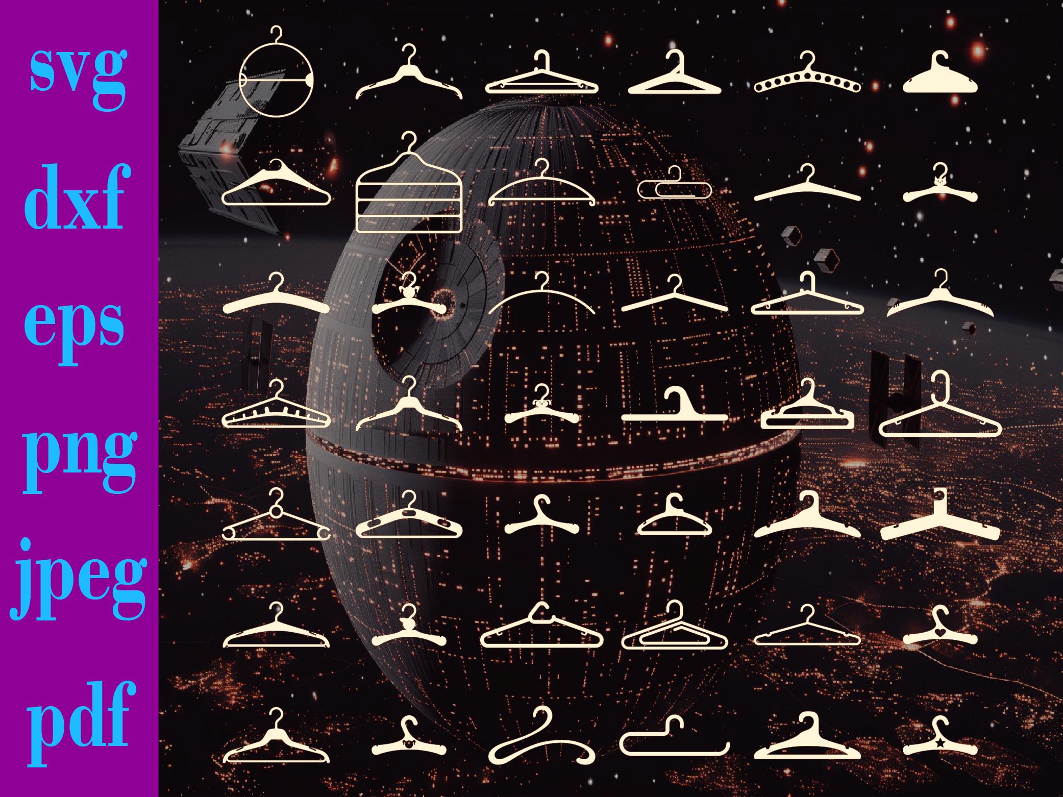 Wooden Clothing Hangers Templates Svg, Hangers SET Svg, Clothing ...