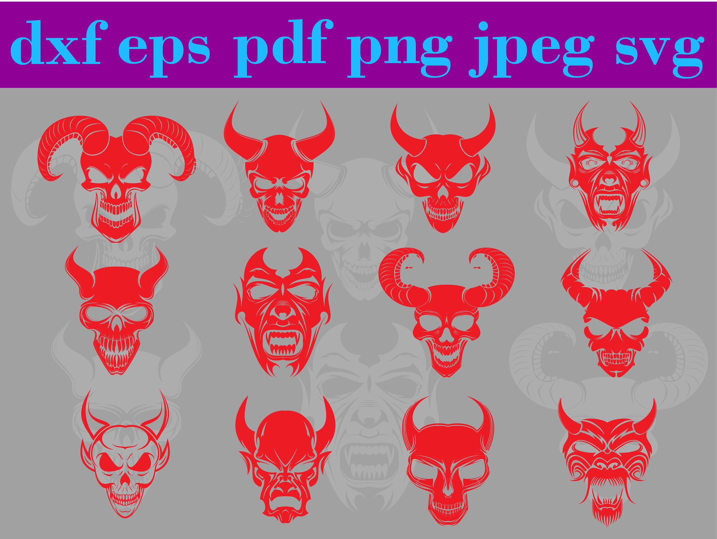 Devil Set Svg Devils Devilvintage Devil Svg Evil Satan - Etsy