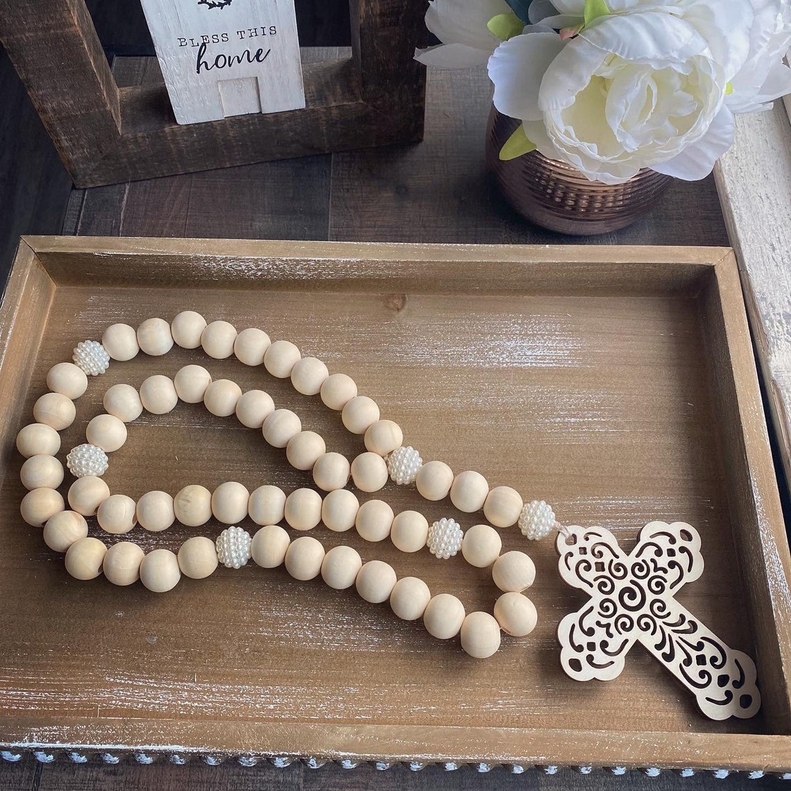 Large Wall Rosary Oversized Rosary Home Decor Catholic | Etsy