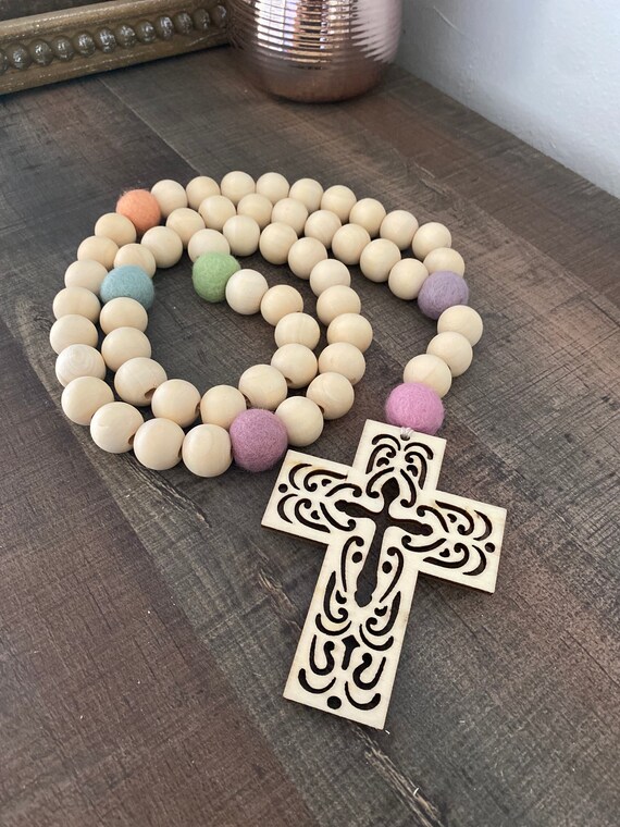 Large Wall Rosary Oversized Rosary Pastel Rosary Catholic - Etsy