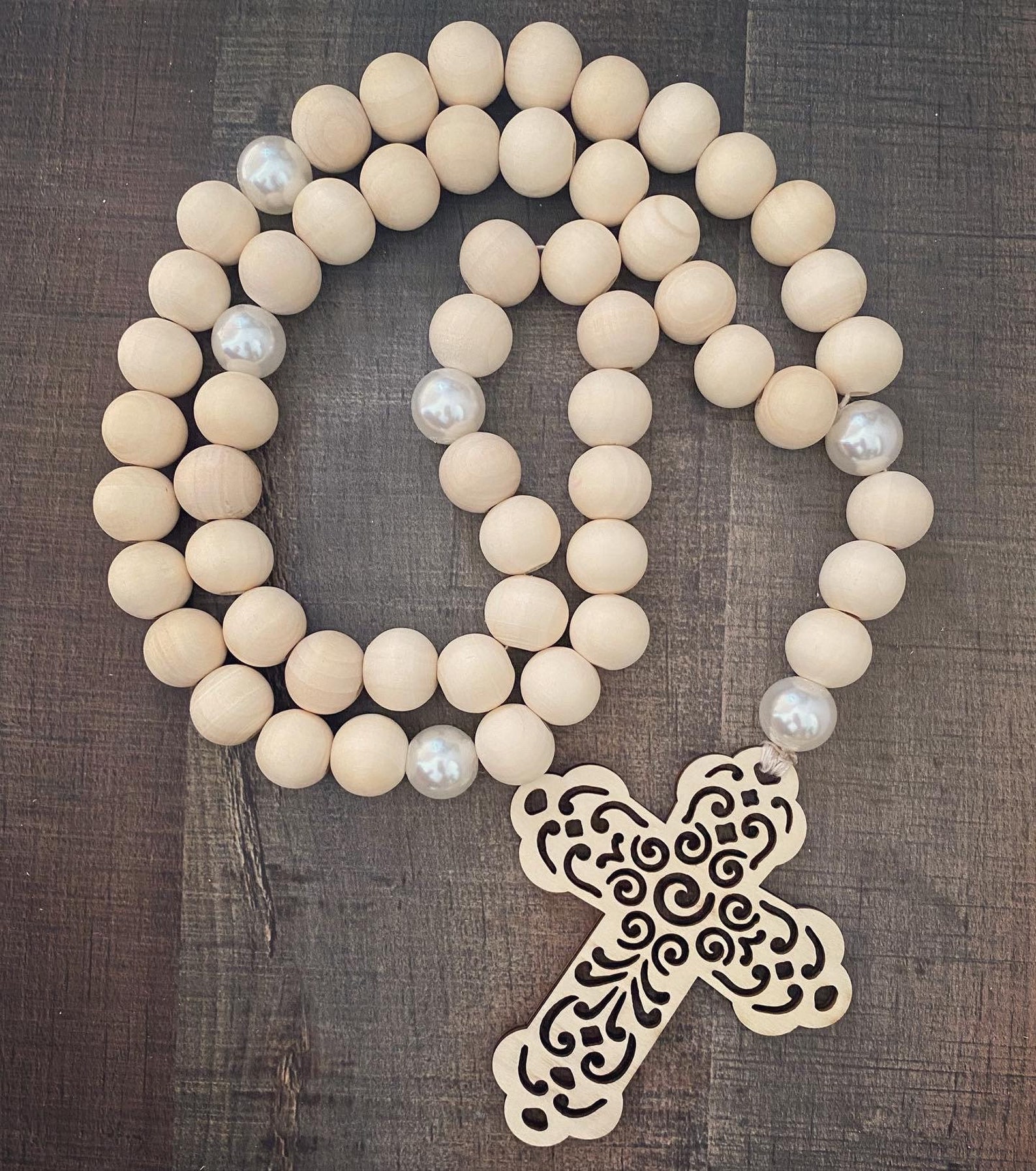 Large Wall Rosary, Oversized Rosary, Home Decor, Catholic Gift, Wood ...