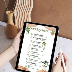 Editable Sunday Reset Checklist, Checklist, Prep, Cleaning Checklist ...