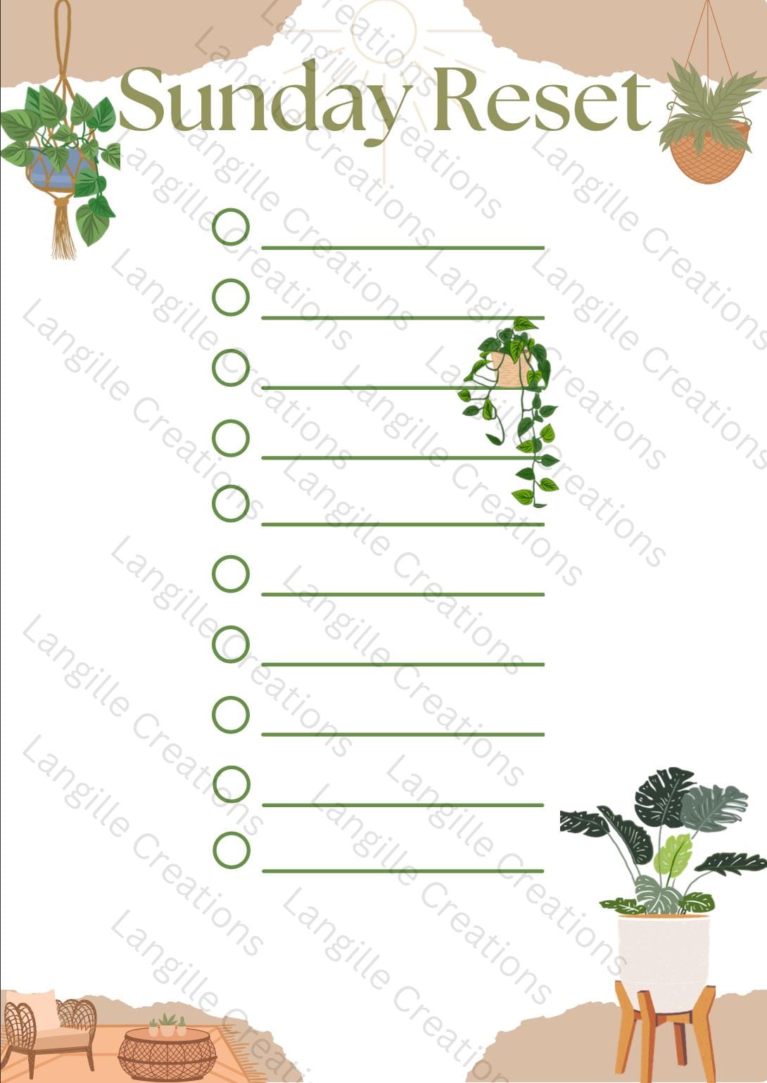 Editable Sunday Reset Checklist, Checklist, Prep, Cleaning Checklist ...