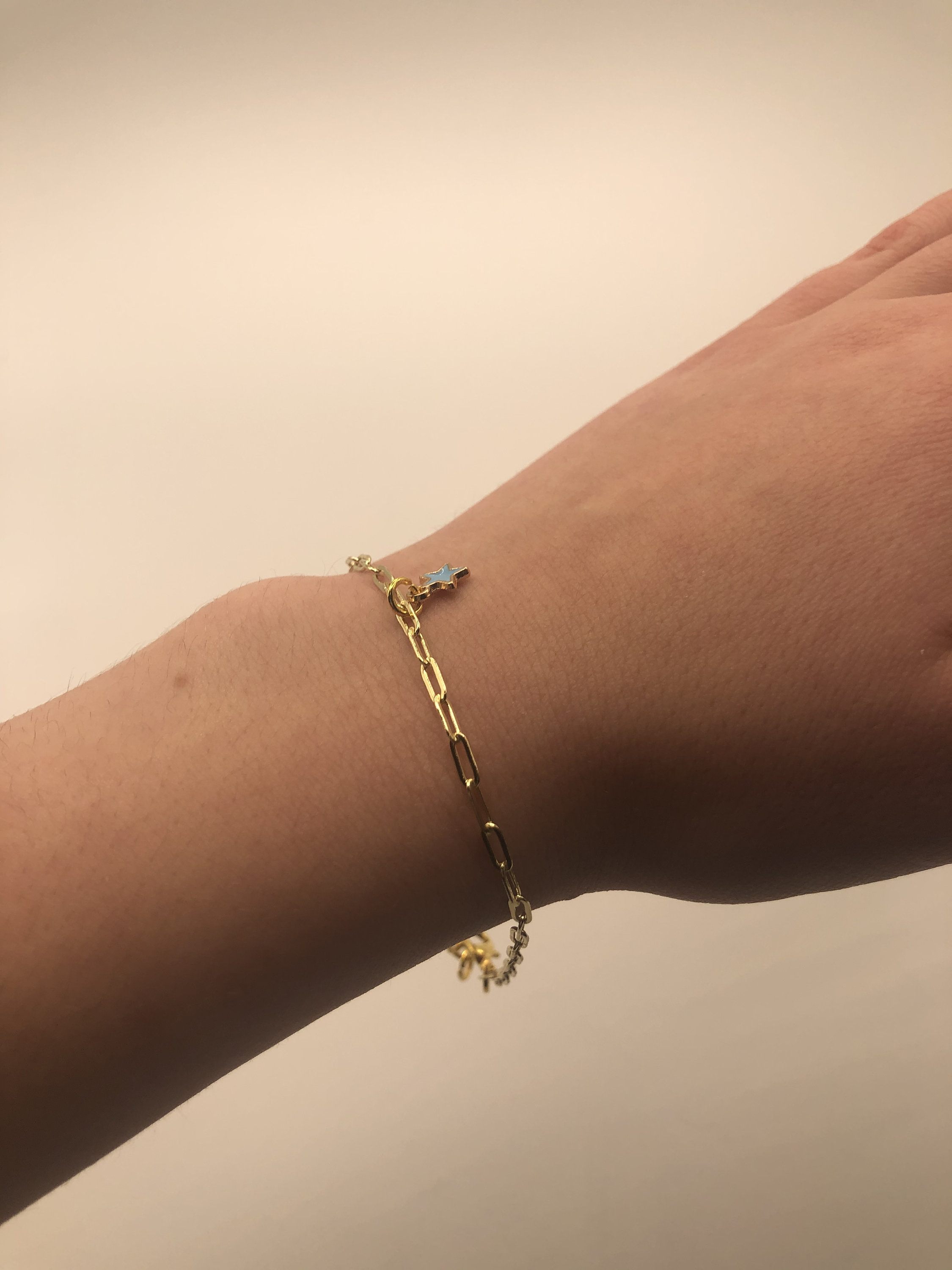 Dangle Paperclip Star Enamel Bracelet - Etsy UK