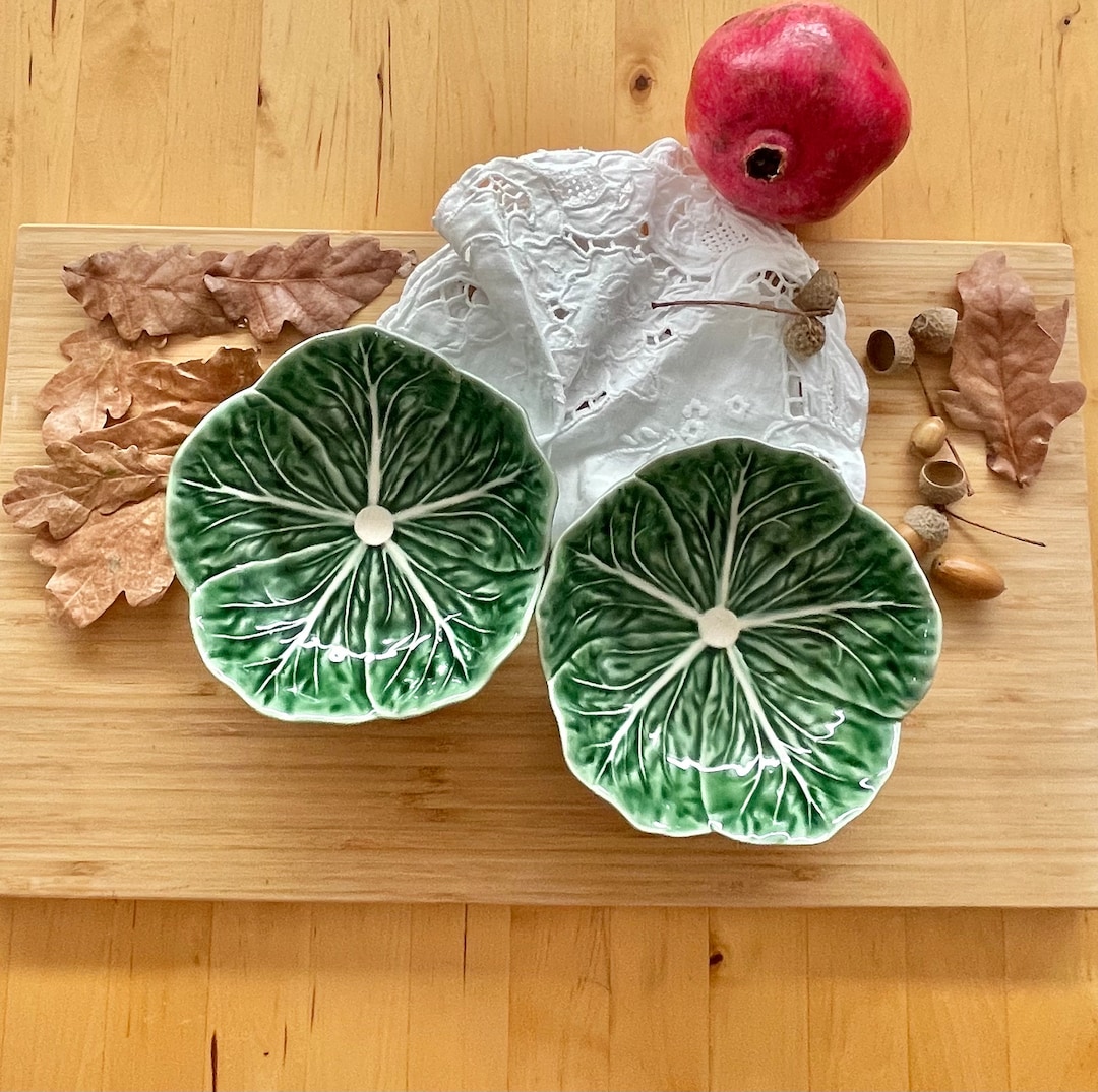 Green Bordallo Pinheiro Cabbage Salad/soup Bowls. Set of Two ...