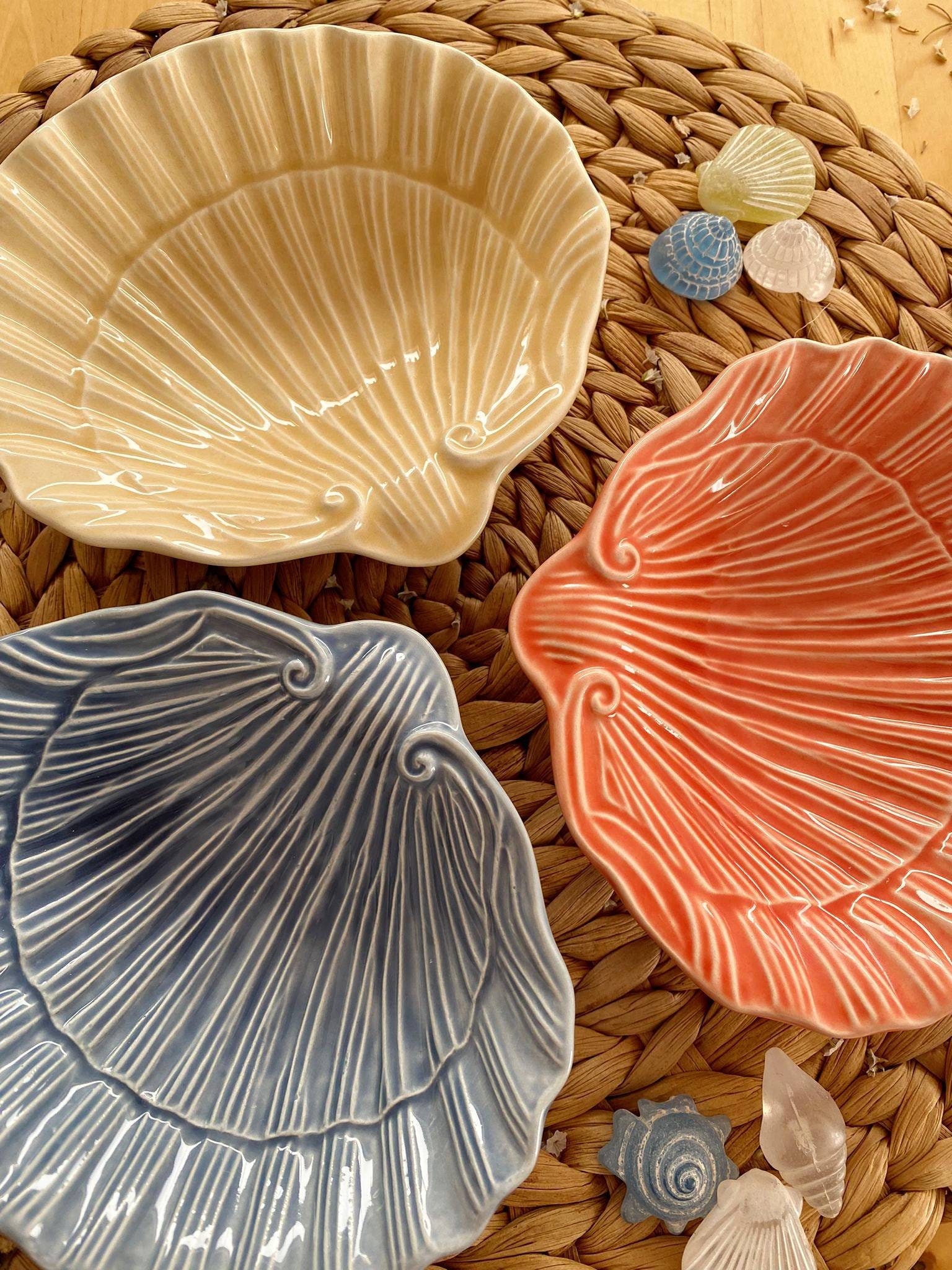 Portuguese Majolica Shell Dish. Caldas Da Rainha Ceramics. - Etsy