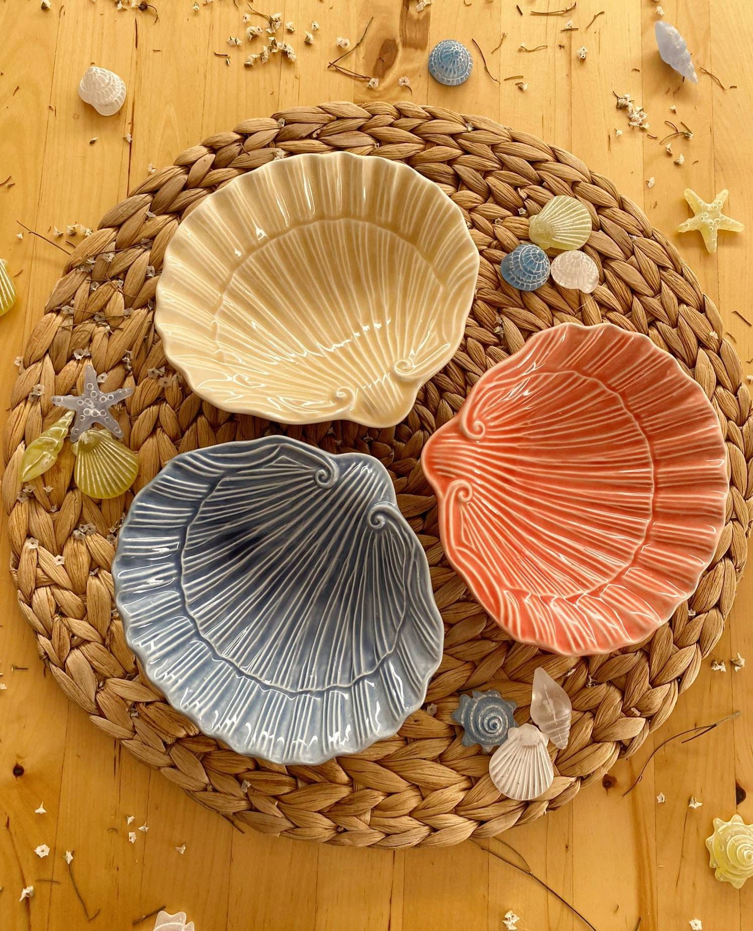 Portuguese Majolica Shell Dish. Caldas Da Rainha Ceramics. - Etsy