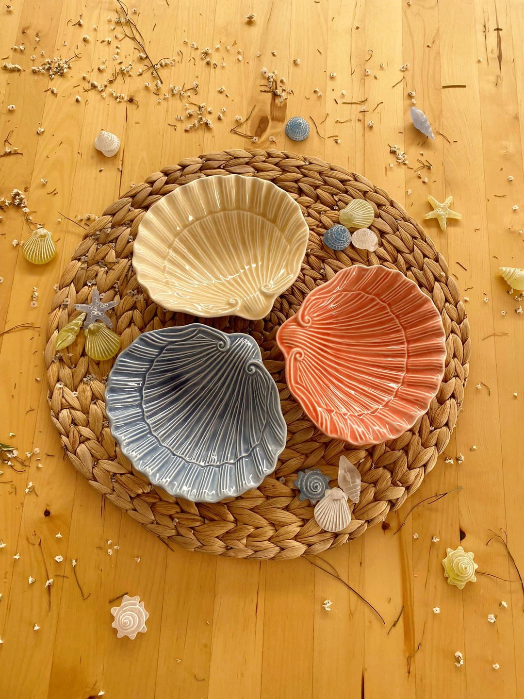 Portuguese Majolica Shell Dish. Caldas Da Rainha Ceramics. Beach House ...