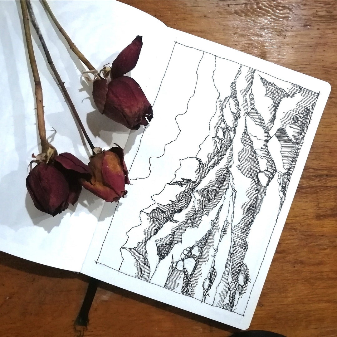 Rocky Place Original Drawing Print - Etsy