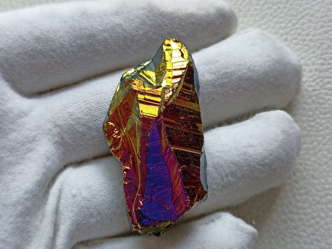 Amazing Rainbow Titanium Coated Aura Quartz Gemstone 51X25X10 Mm Fancy ...