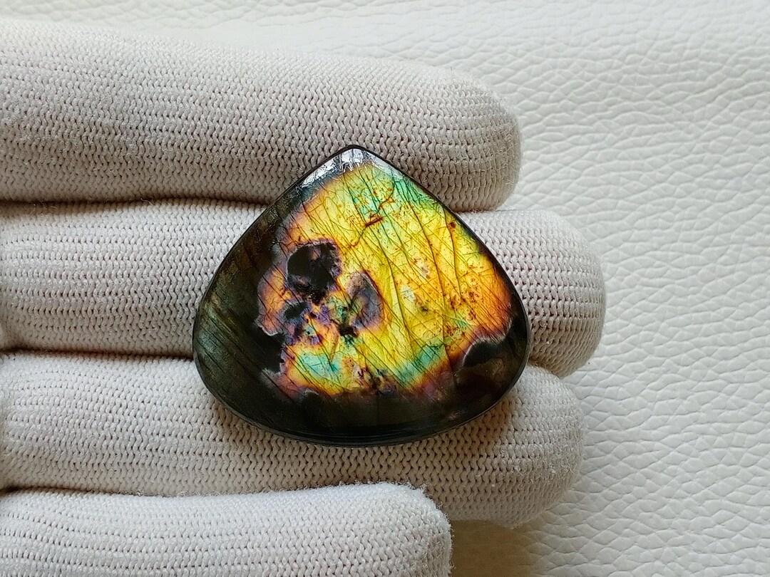 Unique Multi Rare Yellow Flashy Labradorite Cabochon, Silver Pendant ...