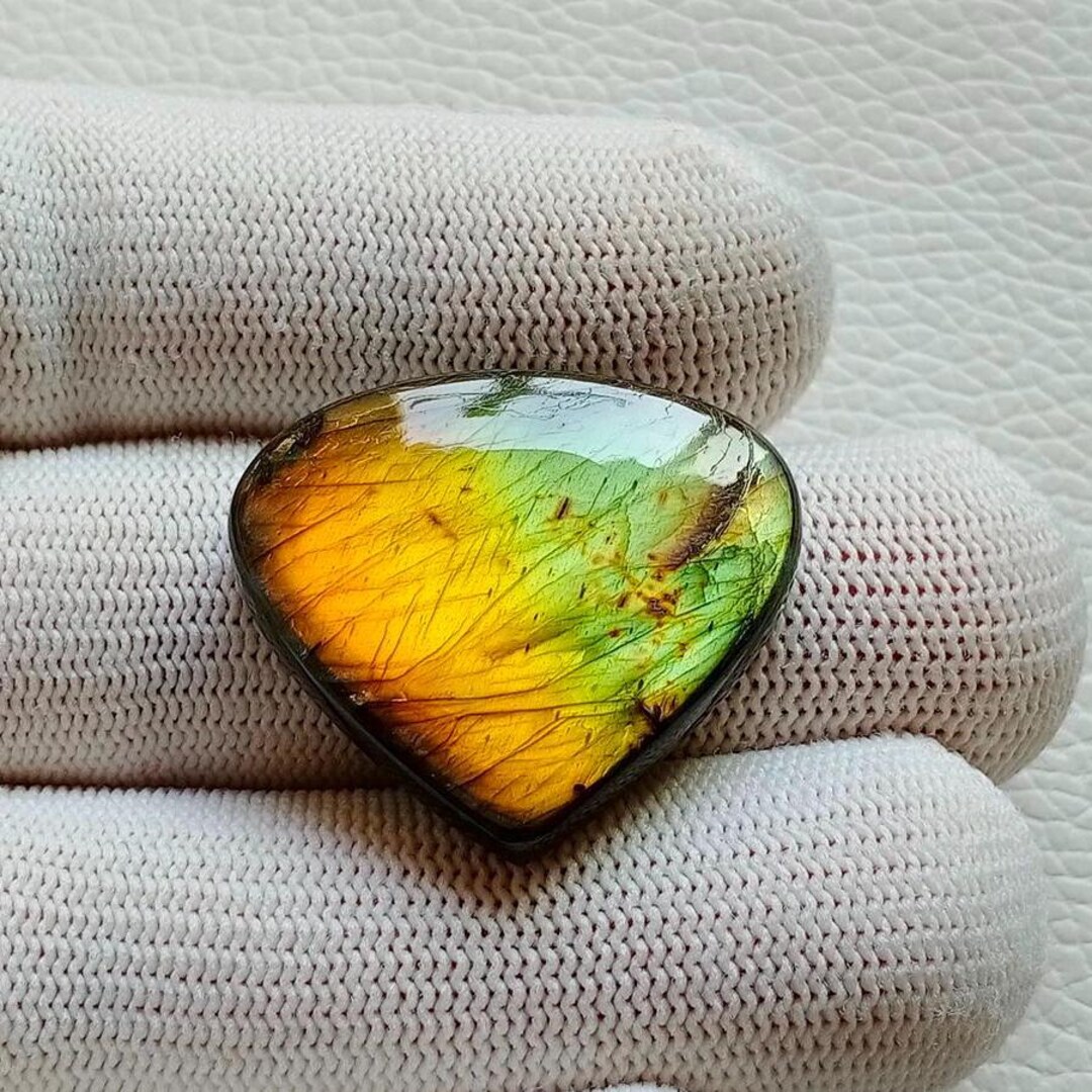 Amazing Unique Multi Rare Yellow Fire Labradorite Cabochon Gemstone ...