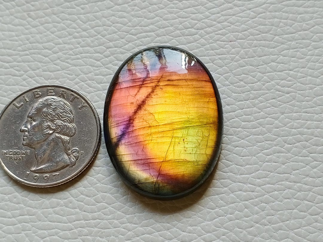 Beautiful Unique Multi Rare Yellow Flashy Labradorite Gemstone ...