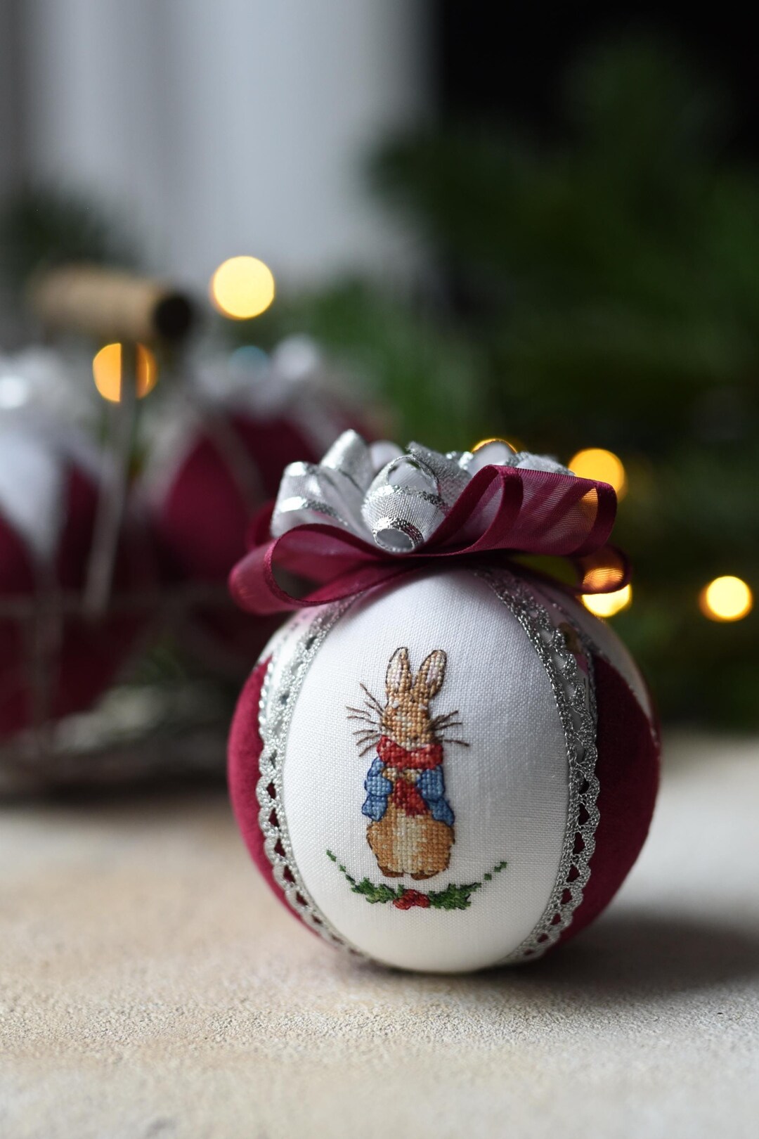 Peter Rabbit Tree Ornament, Christmas Ball, Christmas Red Ball, Gift ...