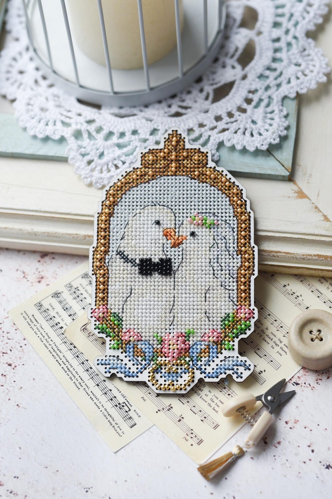 Two Doves, Love Birds Wedding Cross Stitch Pattern PDF, Modern Bird ...
