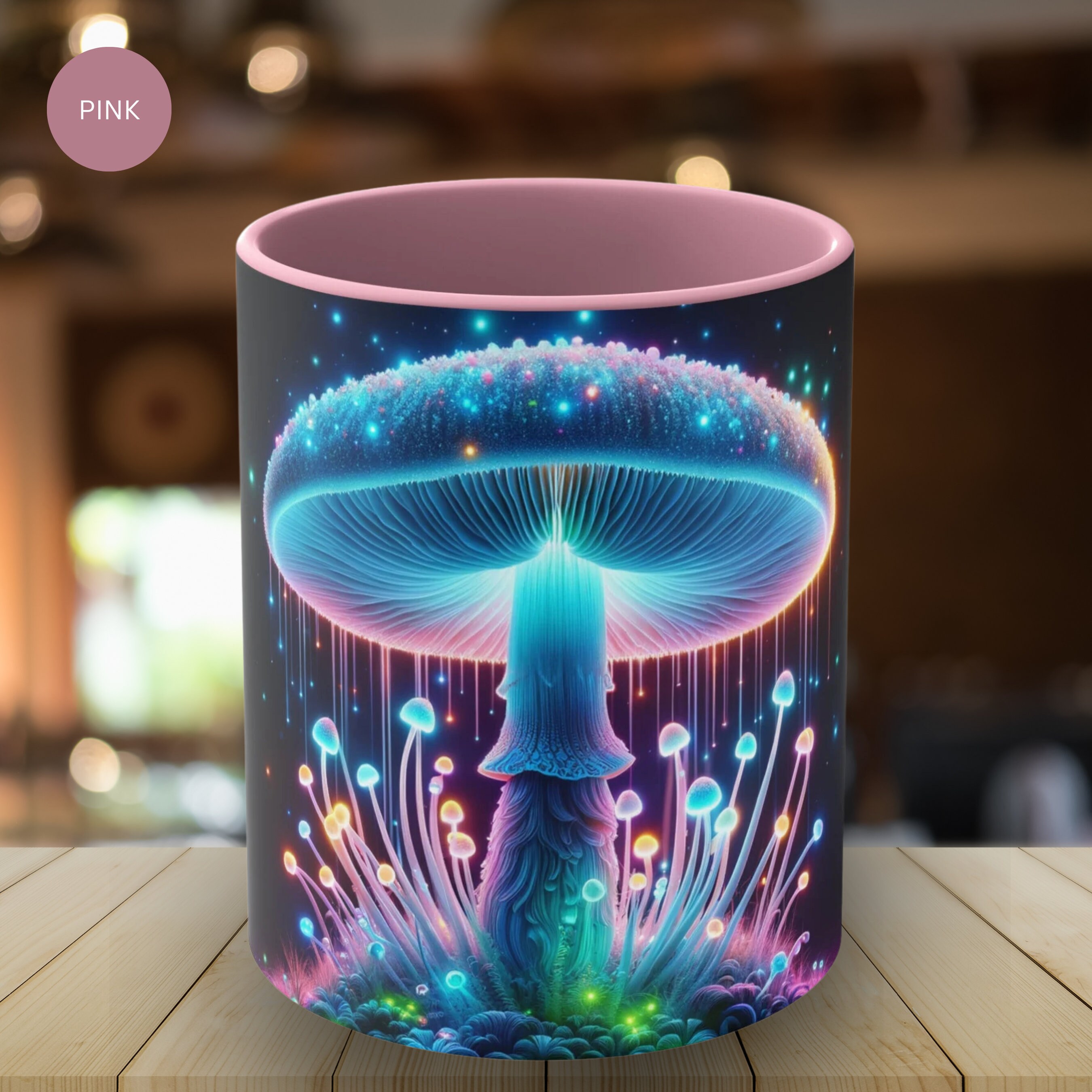 Mushroom Mug, Bioluminescent Mushroom, Neon Bioluminescent Fungi ...