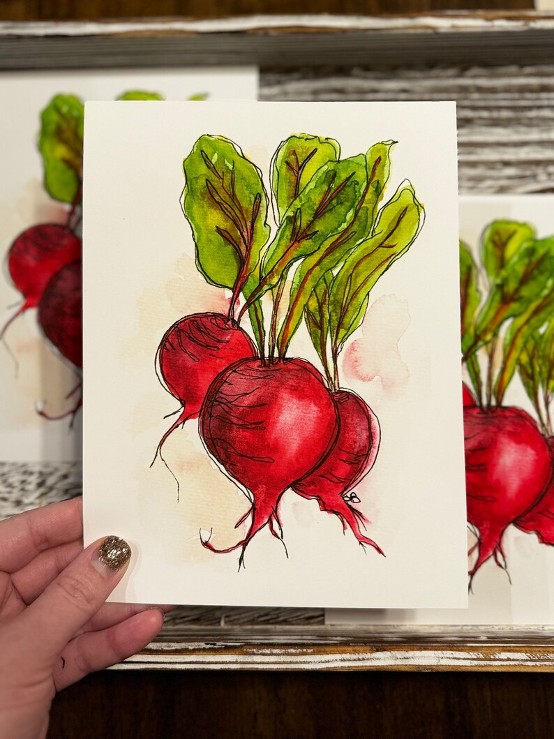 Beets Watercolor Art Print: Colorful Kitchen Wall Decor - Etsy