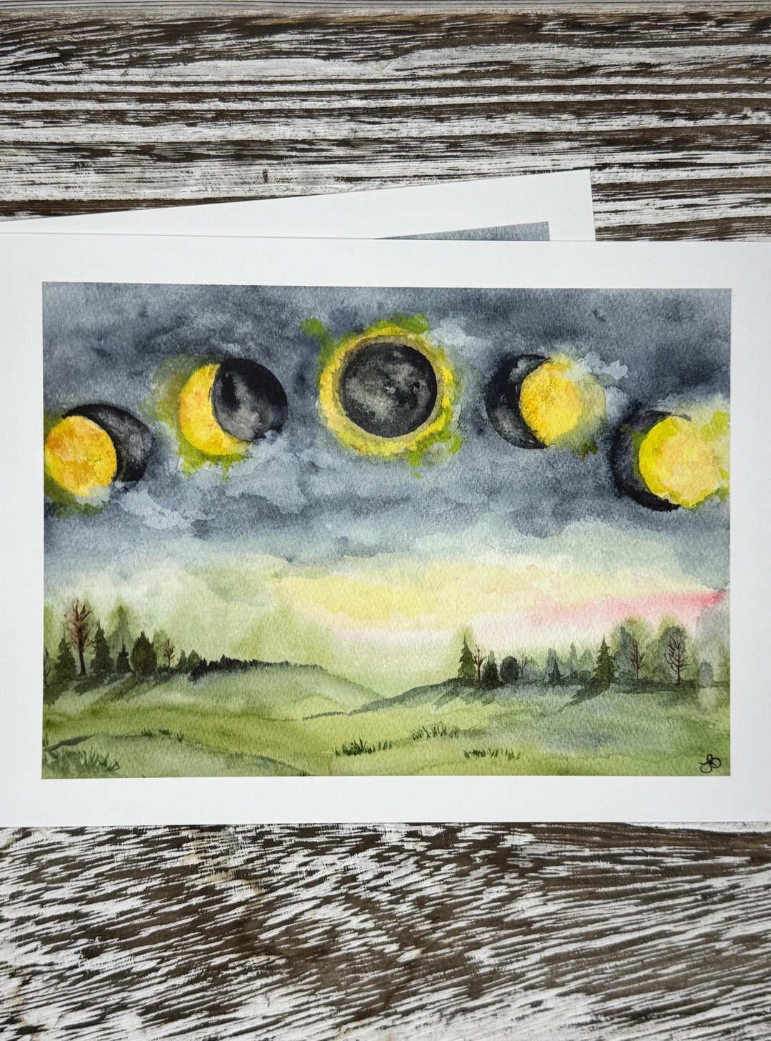 Solar Eclipse Watercolor Art Print: Celestial Giclee Print by Lori ...