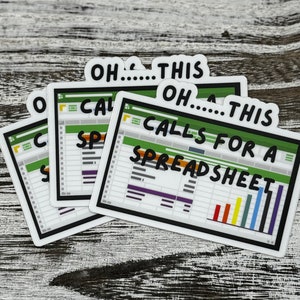 Oh. This Calls for a Spreadsheet Sticker, Spreadsheet Stickers, Excel ...