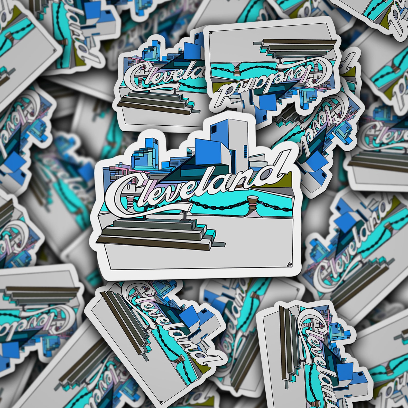 Cleveland Ohio Script Harbor Sign Sticker Cleveland Script - Etsy